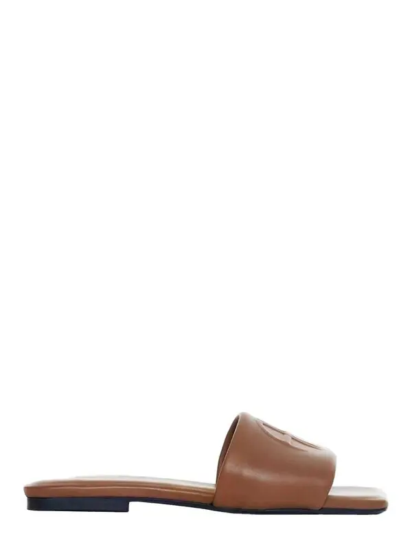 ANINE BING Leather Slides - Brown