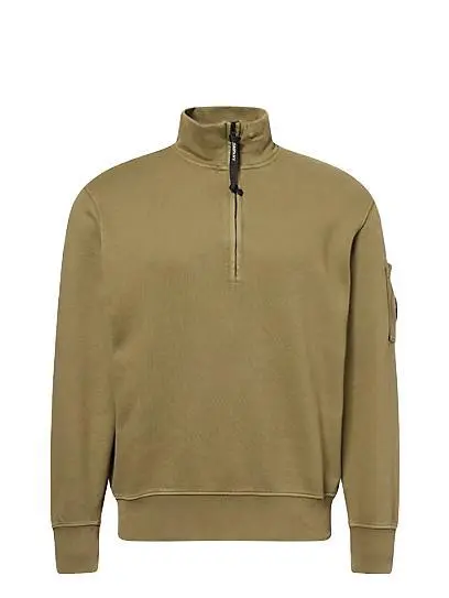 C.P. COMPANY Half-zip Cotton-jersey Sweatshirt - Capers