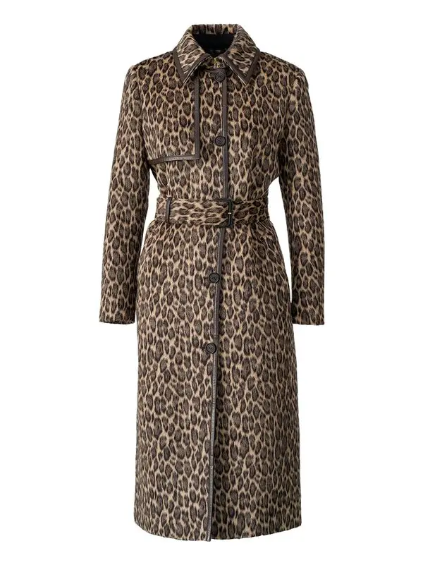 Mackage Zeva-a Leopard-printed Wool Trench Coat - Light Camel Multi