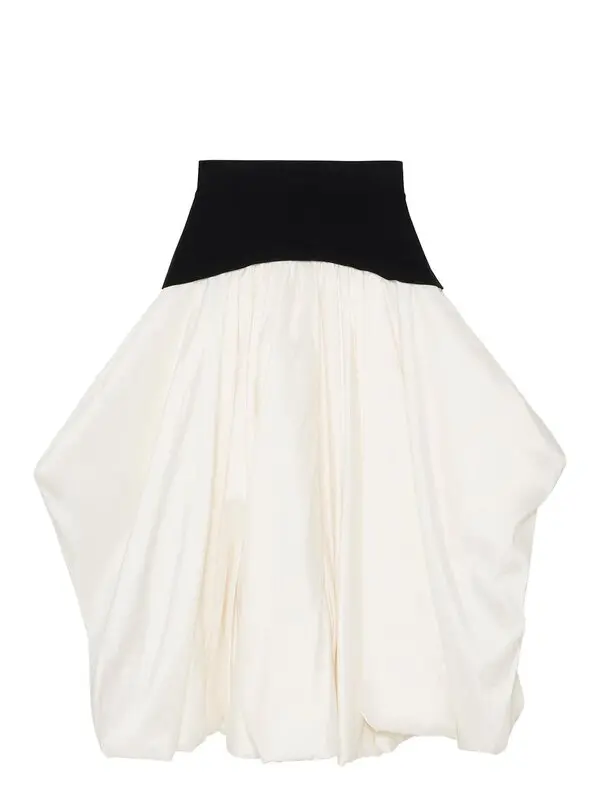 Simkhai Corinn Bubble Taffeta Midi Skirt - Blkpat