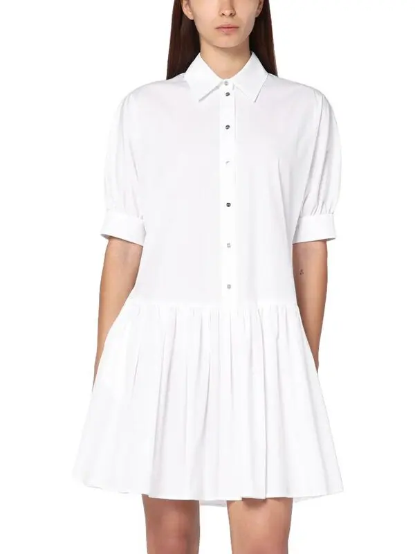 MAX MARA STUDIO Short Cotton Shirt Dress - White