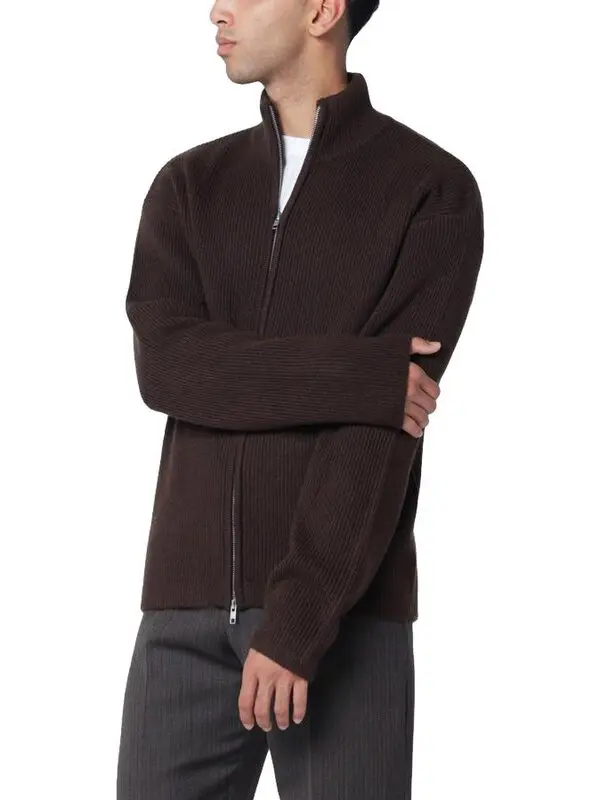 Soft Goat Wool And Cashmere Cardigan - Brown
