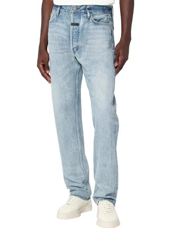 Fear Of God Light Wash Cotton Denim Jeans - Light Blue