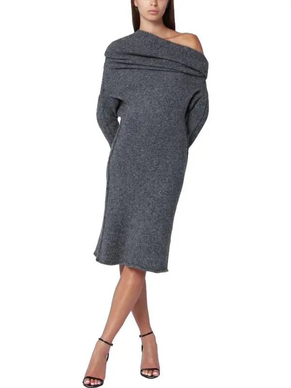 ENTIRE STUDIOS Wool-blend One-shoulder Dress - Grey