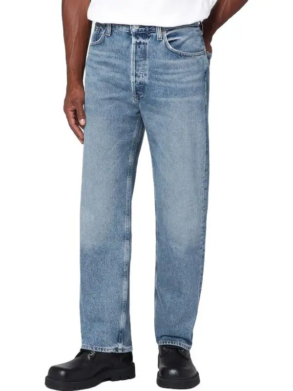 AGOLDE Washed-effect Denim Jeans - Light Blue