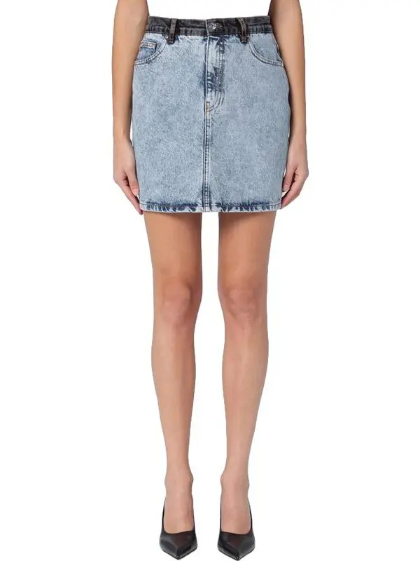 Remain Birger Christensen Patchwork Mini Skirt - Blue