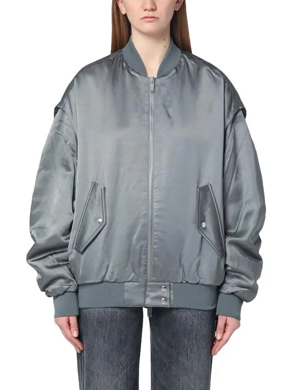 HALFBOY Zipped Over Bomber Jacket - Grey