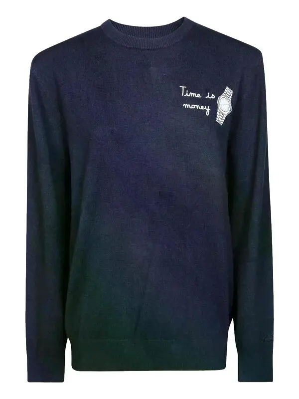 MC2 SAINT BARTH Embroidered Pullover Sweater - Blue