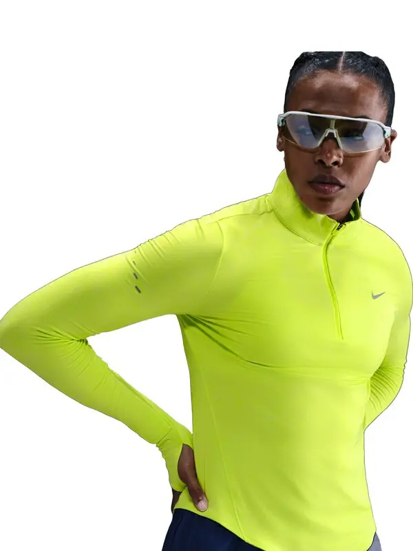 Nike Swift Dri-fit Uv 1/4-zip Running Top - Green