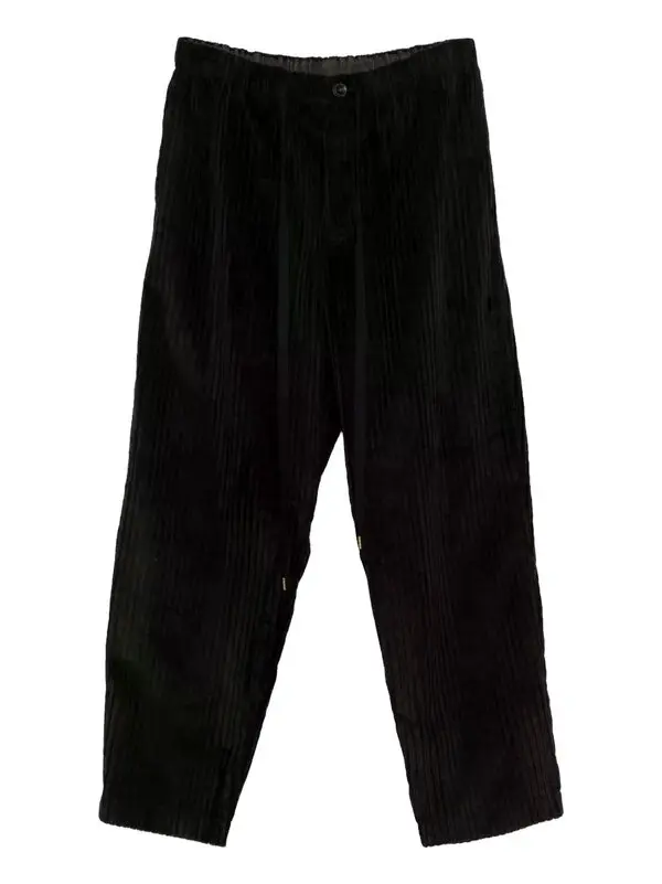 INDIVIDUAL SENTIMENTS Drawstring-waist Corduroy Trousers - Black