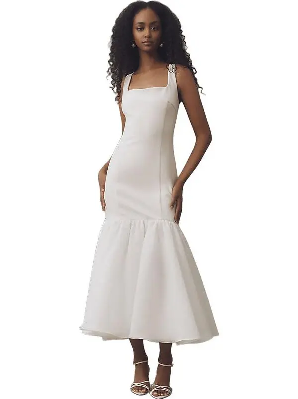 Bhldn Sleeveless Trumpet Maxi Dress - White Dahlia