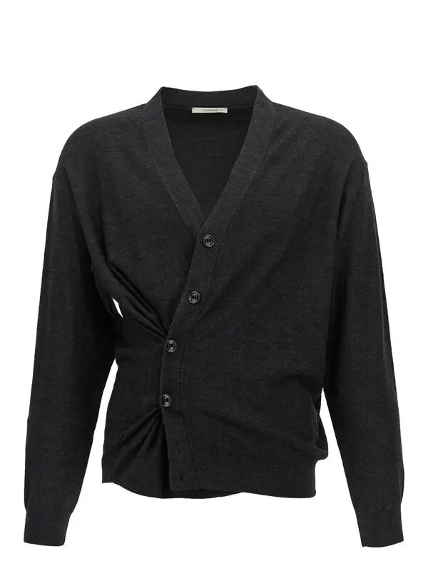 LEMAIRE Relaxed Twisted Wool-blend Cardigan - Gray