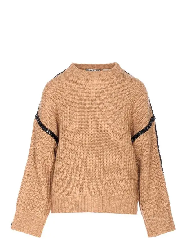 Essentiel Antwerp Indsay Embellished Sweater - Beige