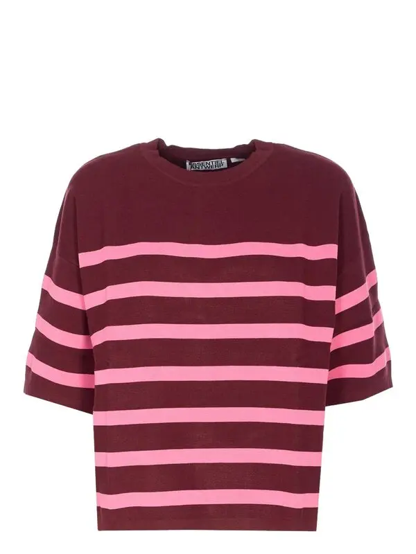 Essentiel Antwerp Striped Industry T-shirt - Red