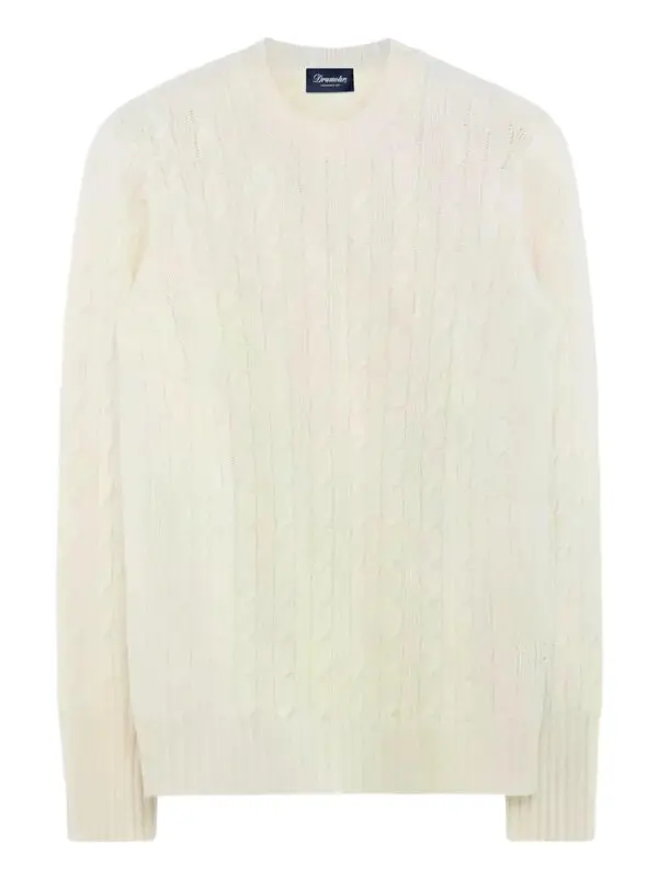 DRUMOHR Cable-knit Crew-neck Sweater - White