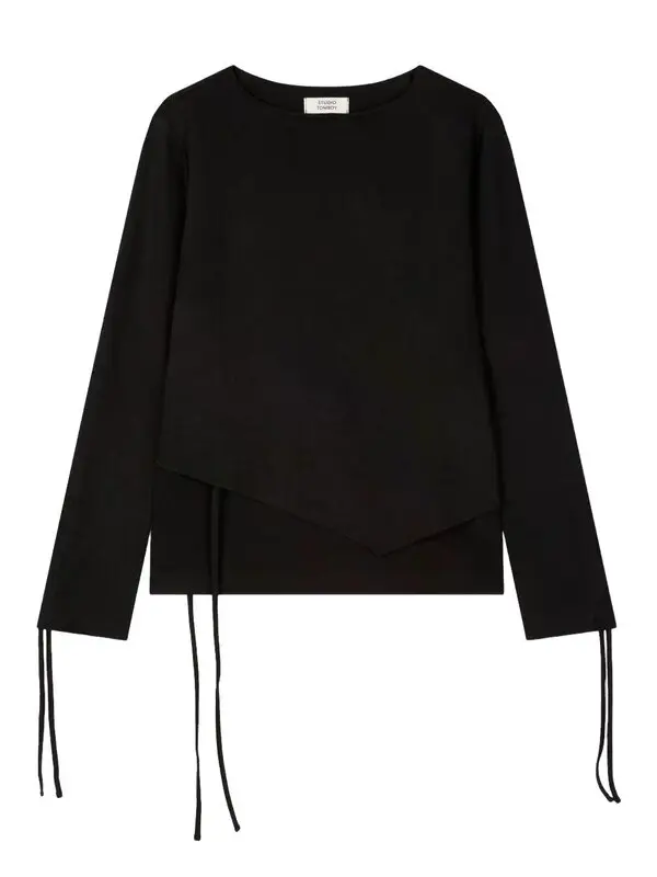 STUDIO TOMBOY Layered T-shirt With Strap Detail - Black