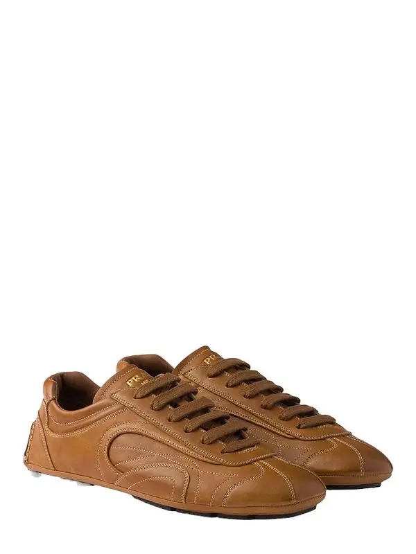 Prada Montecarlo Re-edition 2005 Antiqued Nappa Leather Sneakers - Brown