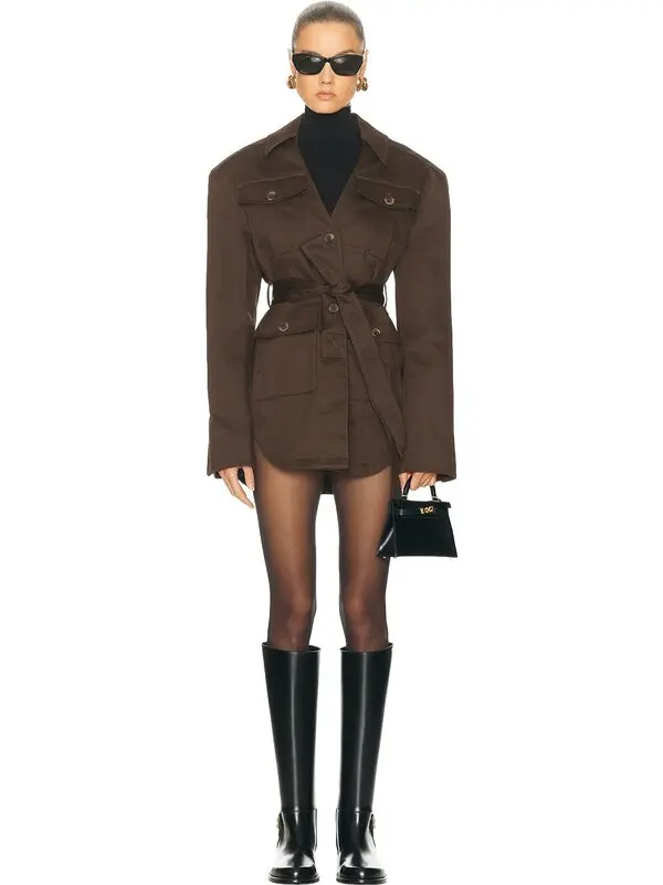 EAVES Lumi Mini Dress - Espresso