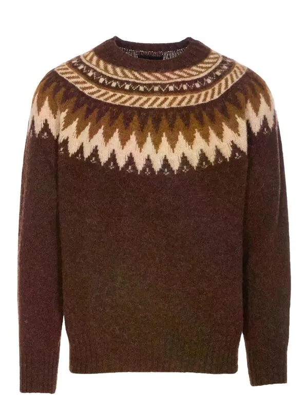 Howlin' Fair Isle Crew-neck Sweater - Brown