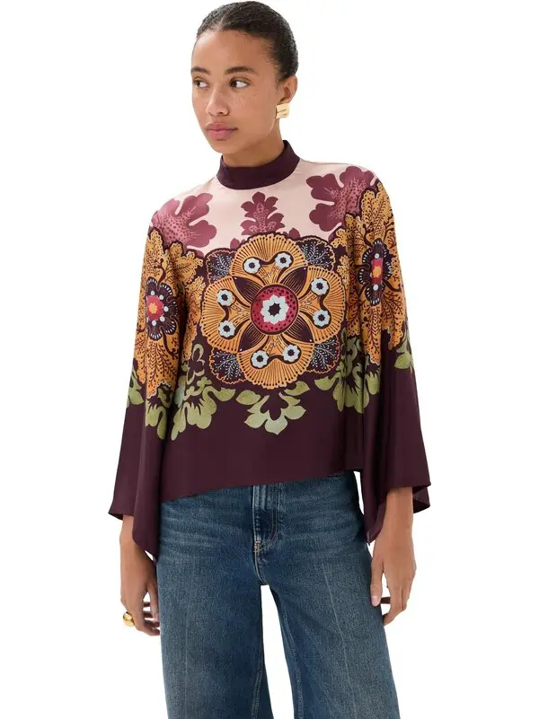 La DoubleJ Make An Exit Silk Top - Bounty Placee