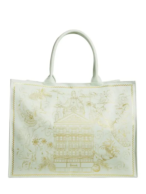 Harrods Building Shopper Bag - Green
