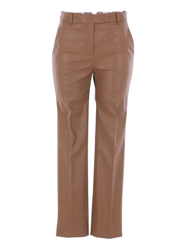 Incotex Faux Leather Trousers - Cinnamon