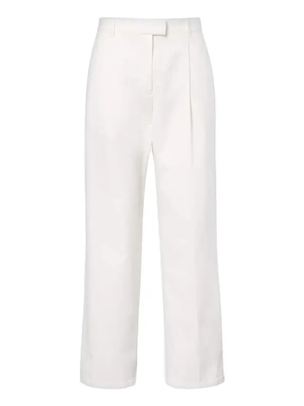 THE ROW Neriah Cotton And Cashmere Straight Pants - White
