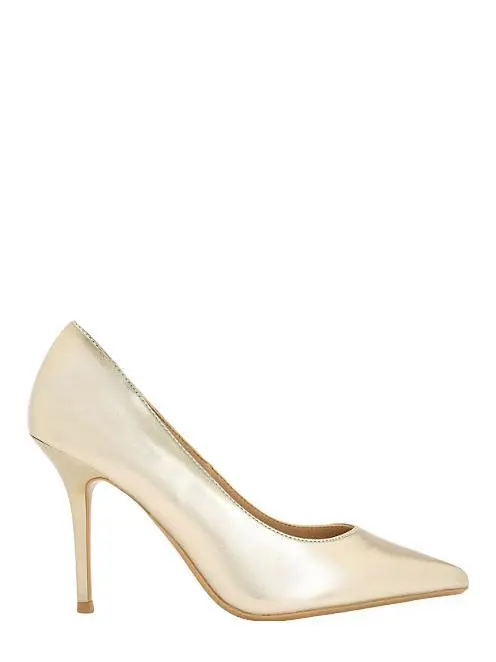 Kurt Geiger Nala Faux-leather Heeled Courts - Gold