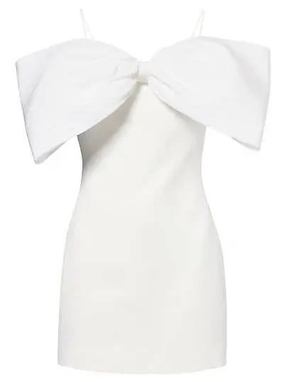 David Koma Strapless Bow Mini Dress - White White