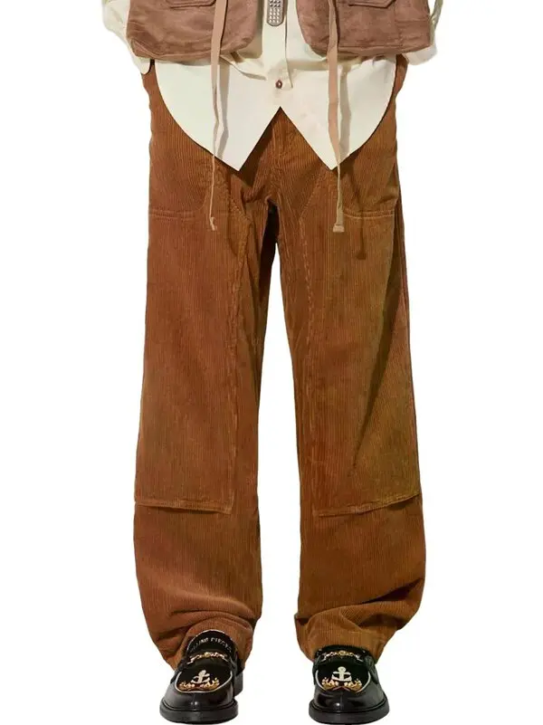 Engineered Garments Paneled Corduroy Trousers - Brown