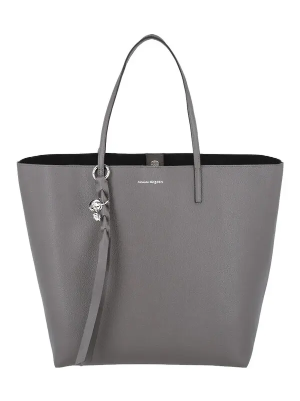 Alexander McQueen Large Skull Leather Shopper - Graphite