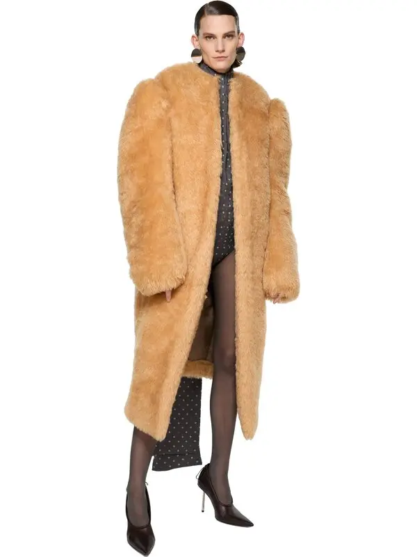 Acne Studios Mohair-wool Blend Coat - Honey Beige