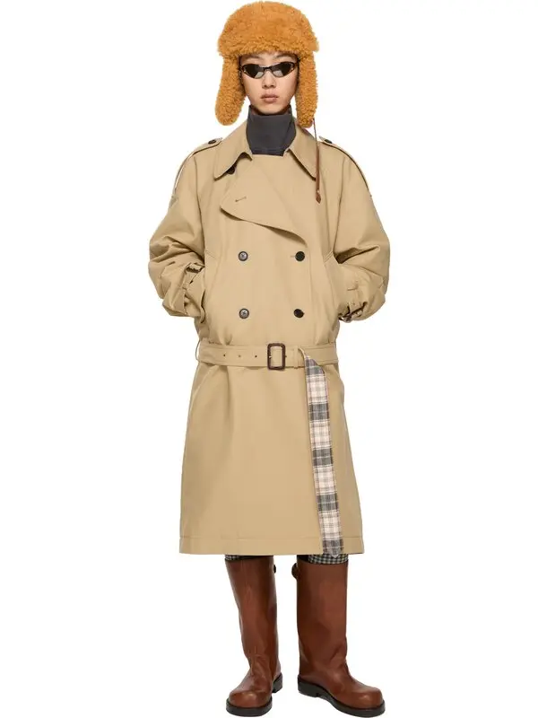 Acne Studios Satin Trench Coat - Beige