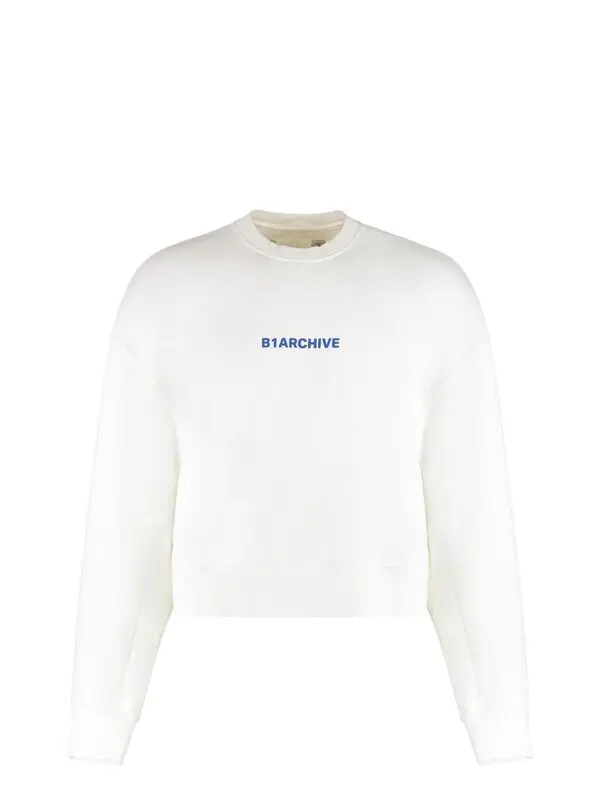 B1 ARCHIVE Cotton Crew-neck Sweatshirt - White