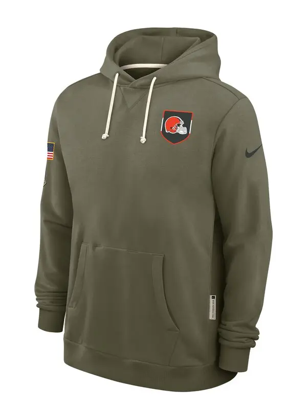 Nike Cleveland Browns Salute To Service Sideline Dominant Force Nfl Pullover Hoodie - Brown