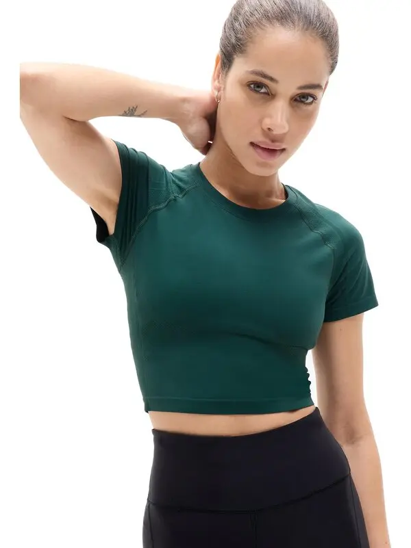 Athleta Momentum Flex Crop Tee - Pine