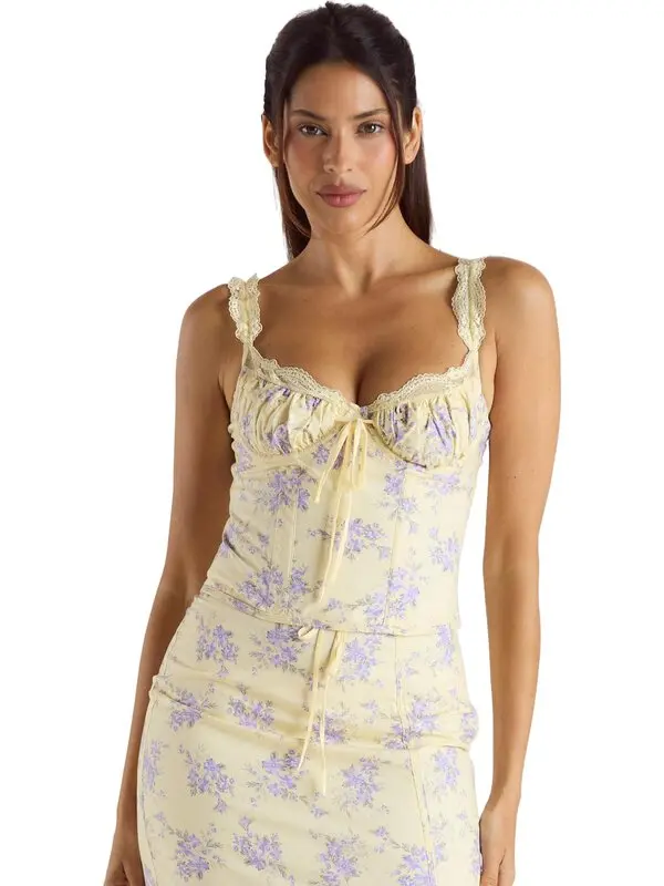 Lounge Eledora Corset Top - Yellow