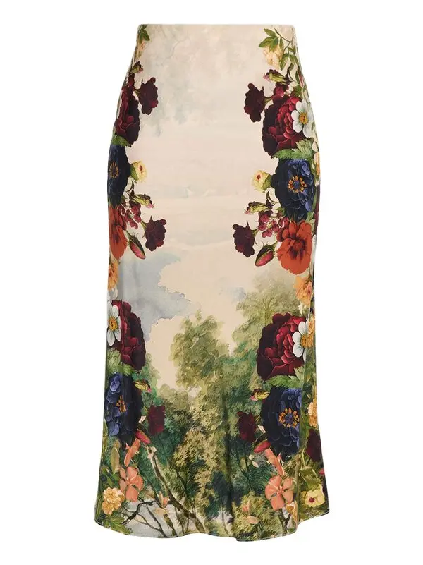 Alice + Olivia Forest Maeve Slip Skirt - Forbidden