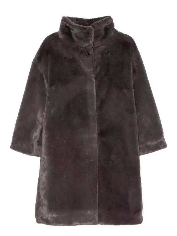 Herno Funnel-neck Three-quarter Sleeve Coat - Grey