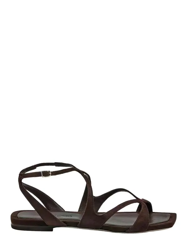 JIMMY CHOO Ayla Strappy Flat Sandals - Brown