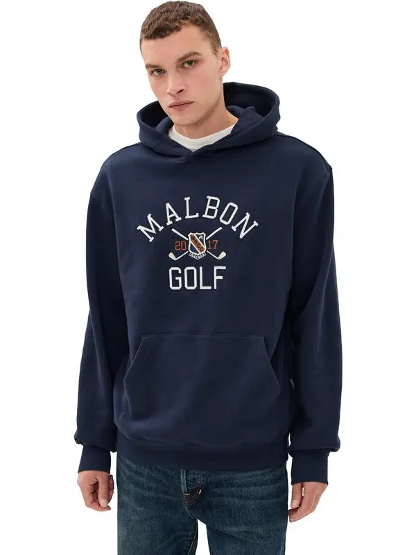 MALBON Fesque Crest Hoodie - Navy