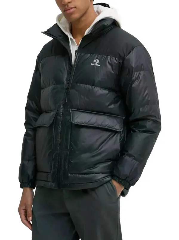 CONVERSE Logo-detail Padded Jacket - Black