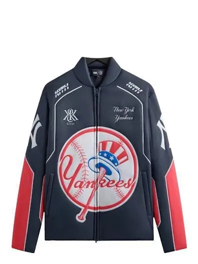 Kith X New York Yankees Zip Brixton Puffed Shirt Jacket - Nocturnal