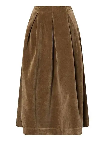 UMA WANG Gomes Pleated Midi Skirt - Mustard