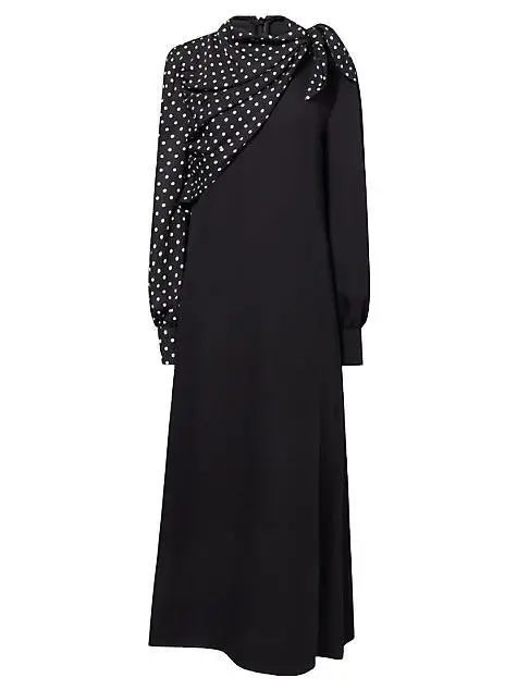 Valentino Garavani Cady Couture Polka-dot Silk Maxi Dress - Nero/betulla