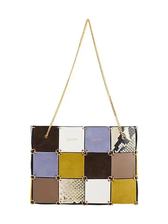 Khaite Mini Emma Panelled Leather Tote - Fern Multi