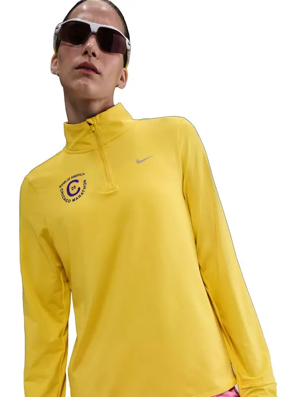Nike Element Dri-fit 1/4-zip Running Top - Yellow