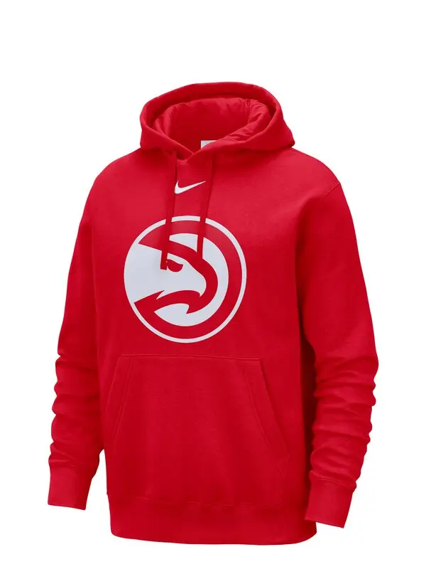 Nike Atlanta Hawks Club Nba Pullover Hoodie - Red