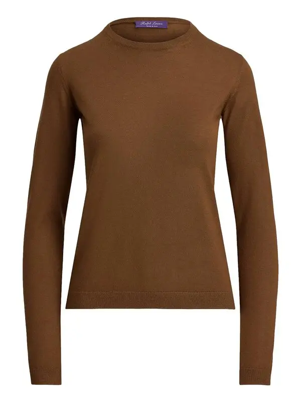 Ralph Lauren Cashmere Jersey Crewneck Sweater - Cognac