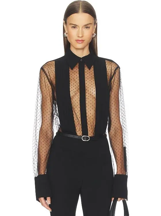 SANS FAFF Meghan Panelled Polka Silk Blouse - Polka Dot